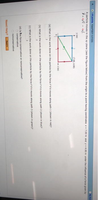 Solved 9P030. A particle moves in the xy plane (see the | Chegg.com