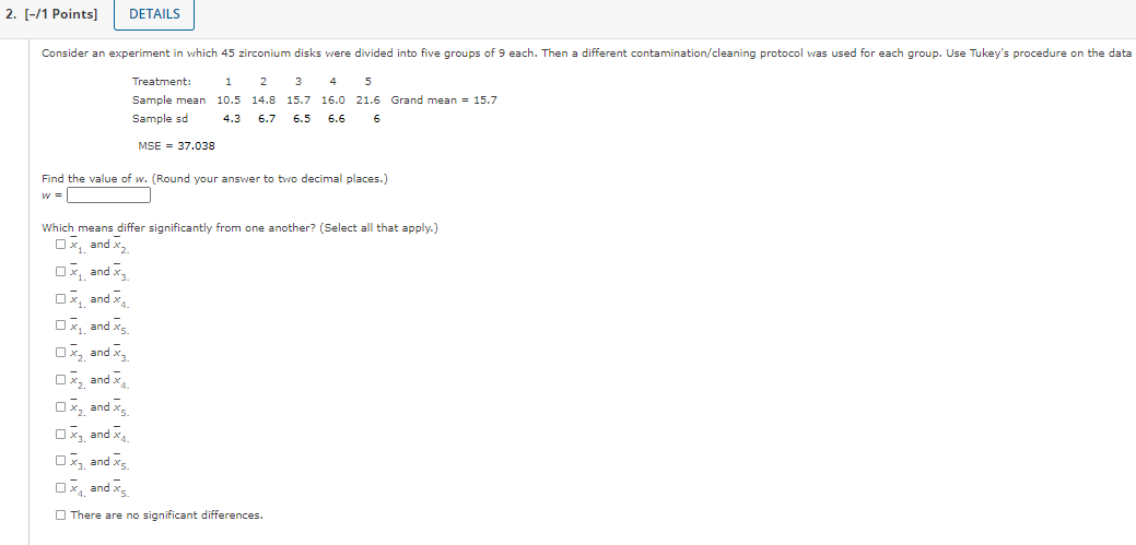 Solved 2. [-/1 Points] DETAILS Consider an experiment in | Chegg.com