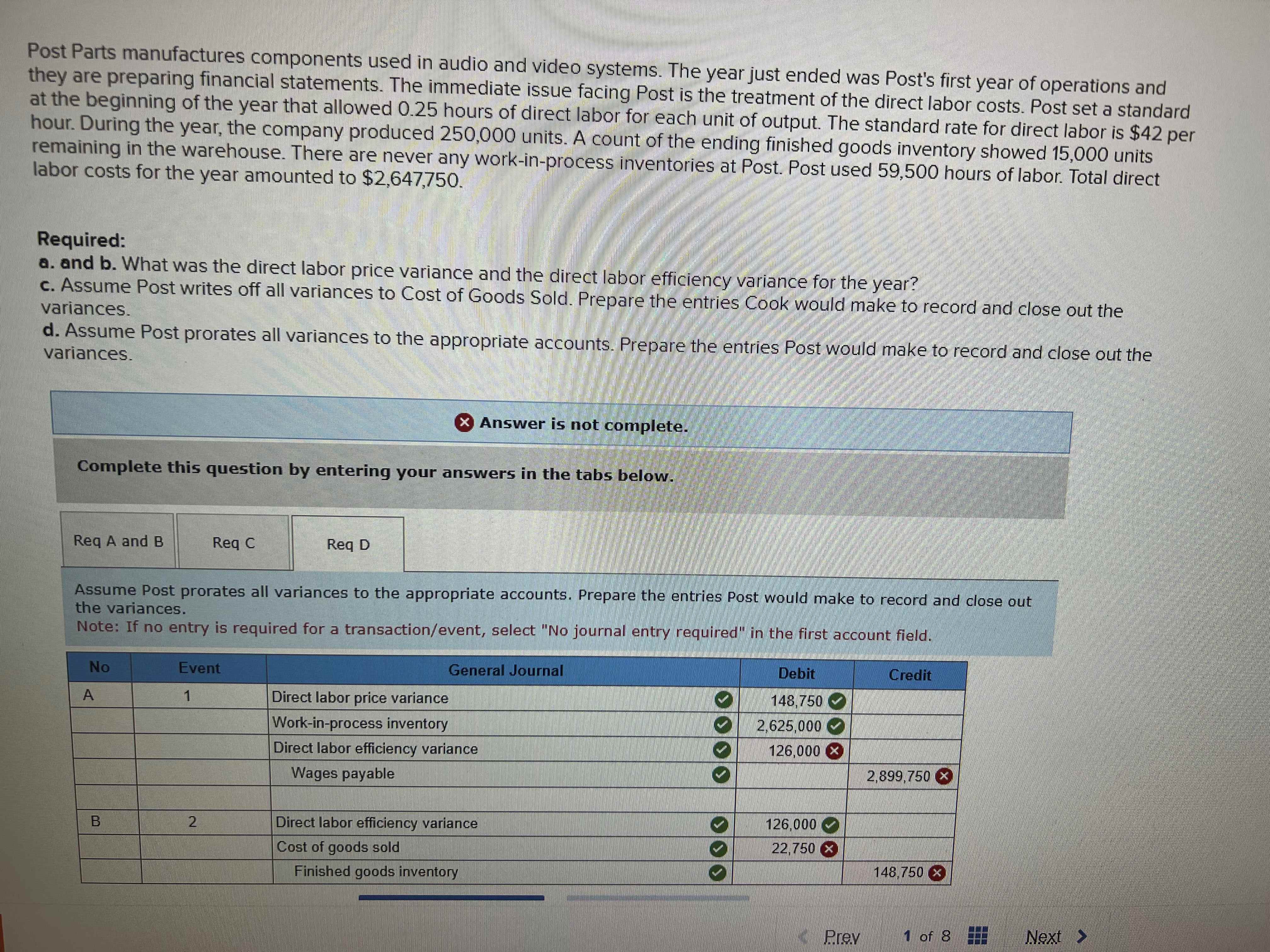 Solved Only need help with Requirement D. | Chegg.com