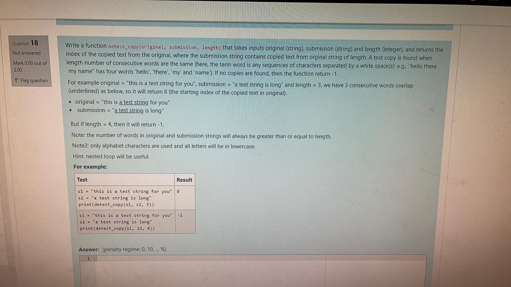 Solved Question 17 Not answered Mark 0.00 out of 2.00 Flag | Chegg.com