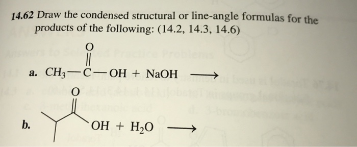 Solved 14.62 Draw the condensed structural or line-angle | Chegg.com