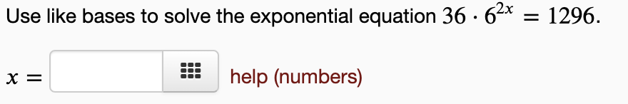 Solved Use like bases to solve the exponential equation | Chegg.com
