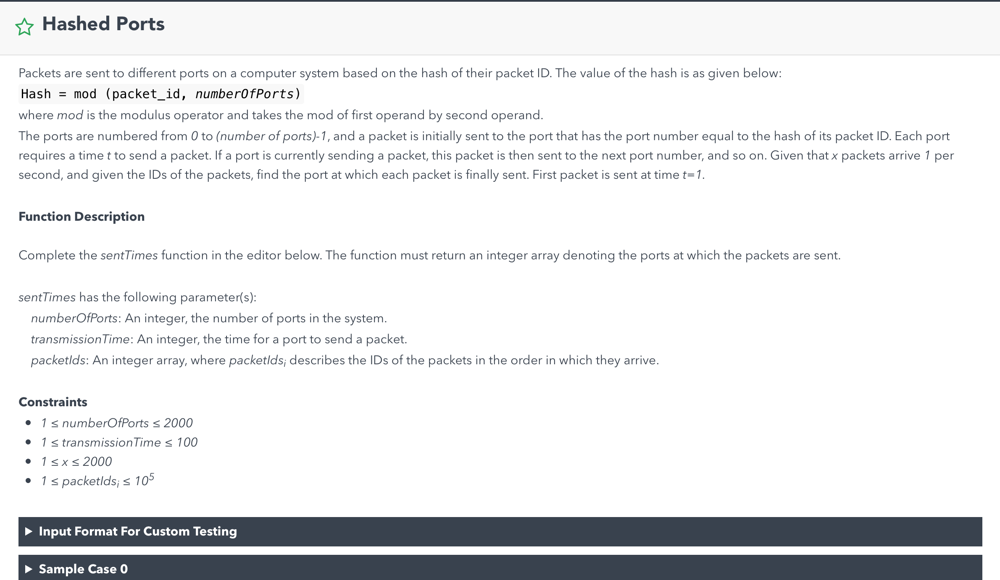 Solved ☆ Hashed Ports Packets are sent to different ports on | Chegg.com