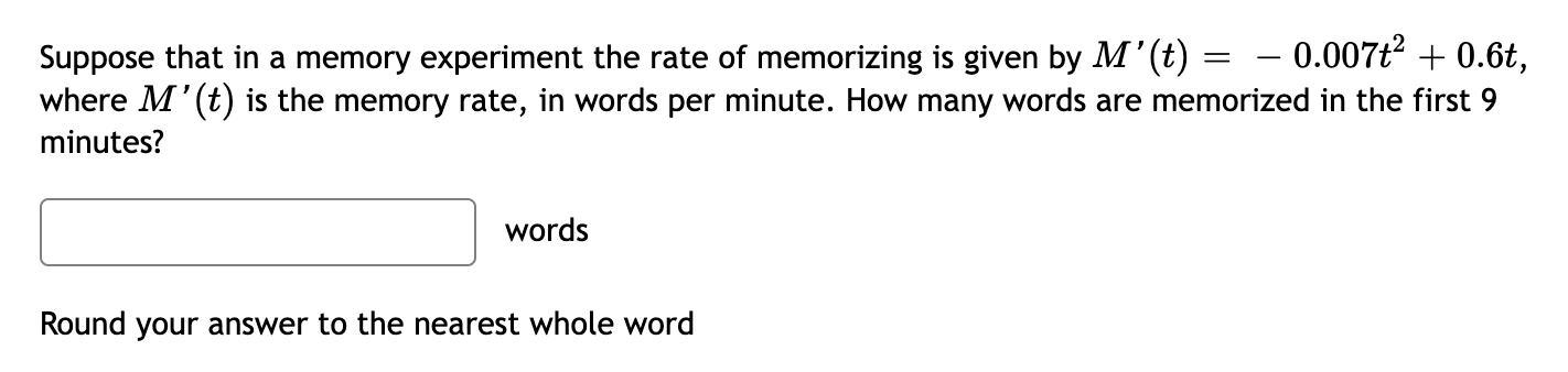 Solved Suppose that in a memory experiment the rate of | Chegg.com