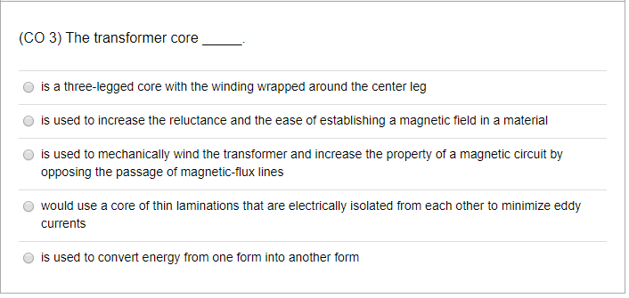 Solved (CO 3) The transformer core is a three-legged core | Chegg.com