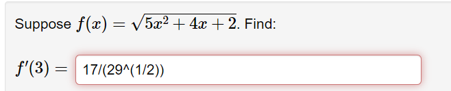 Solved Suppose f(x)=5x2+4x+2 f′(3)= | Chegg.com
