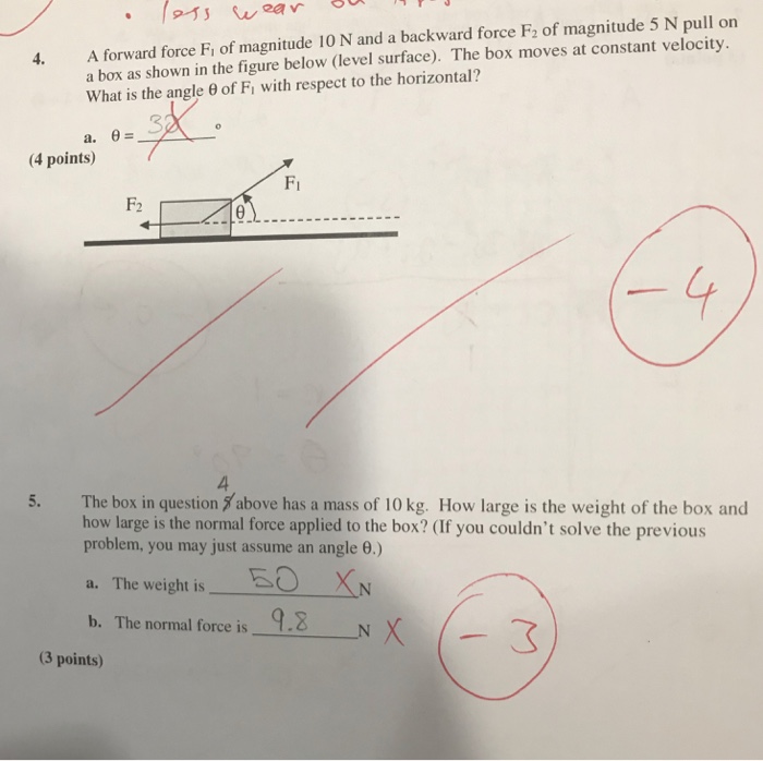 Solved A forward force Fi of magnitude 10 N and a backward | Chegg.com