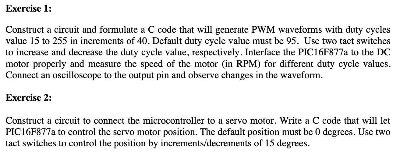 Solved Exercise 1: Construct a circuit and formulate a C | Chegg.com