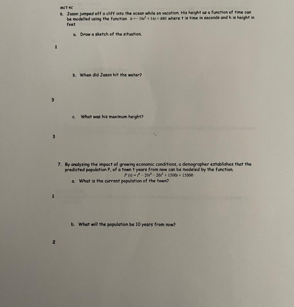 Solved MCT4C 6. Jason jumped off a cliff into the ocean | Chegg.com
