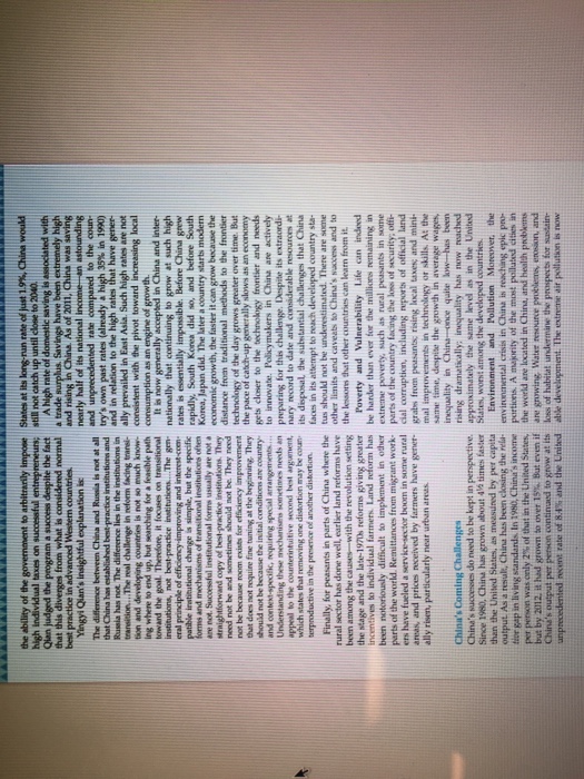 Solved (a) [5 Points] Read the case study number 4 on China | Chegg.com