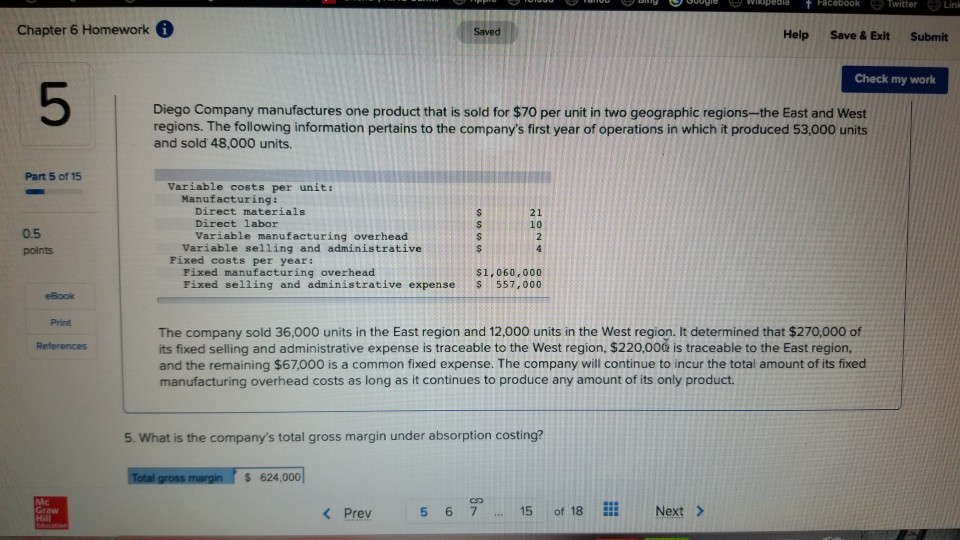 Solved witterLink Chapter 6 Homework G Saved Help Save & | Chegg.com