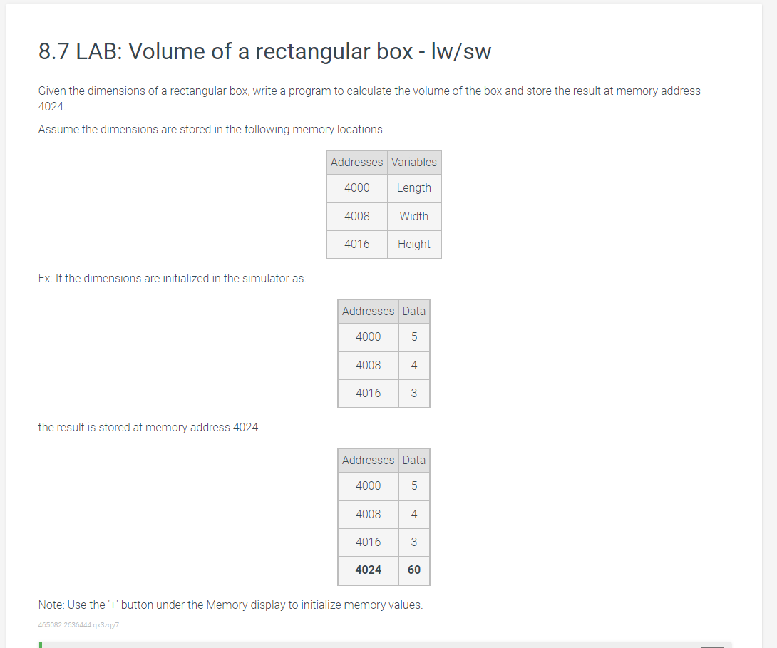 Solved 8.7 LAB: Volume of a rectangular box- Iw/sw Given the | Chegg.com
