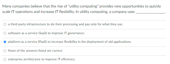 Solved Many companies believe that the rise of "utility | Chegg.com