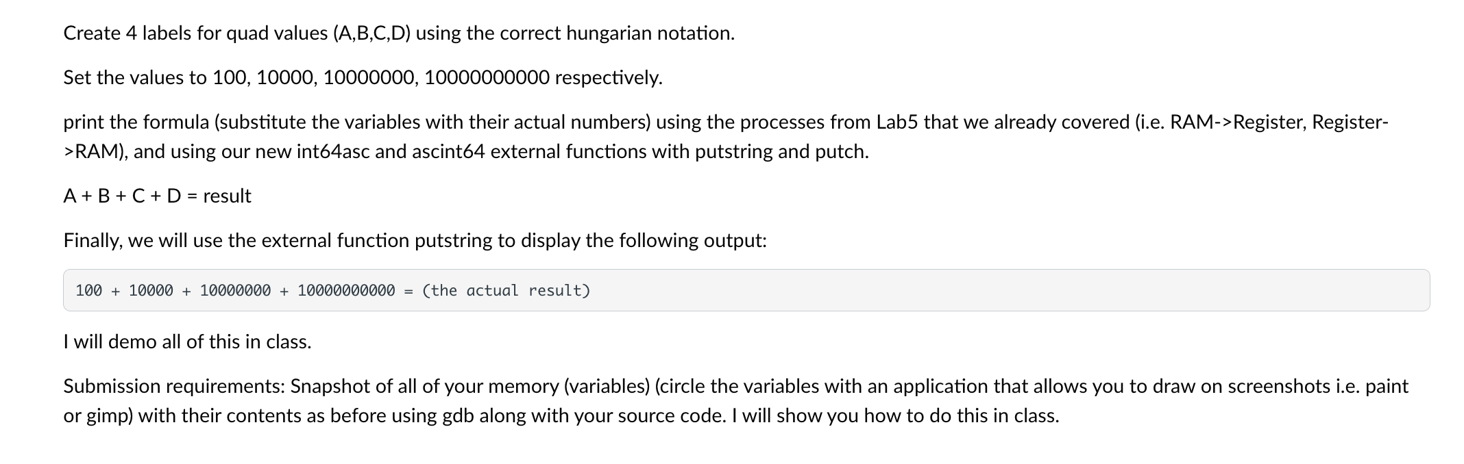 Solved Create 4 labels for quad values (A,B,C,D) using the | Chegg.com