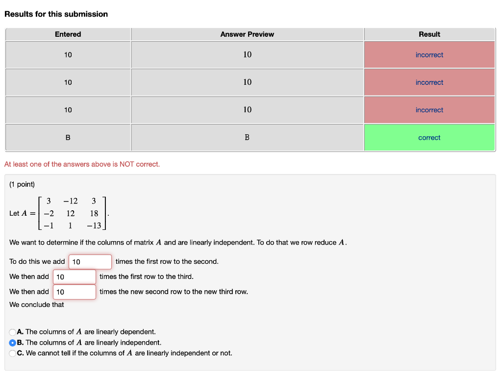 Solved Results for this submission At least one of the | Chegg.com