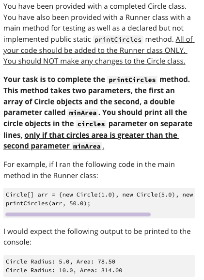 Solved You have been provided with a completed Circle class. | Chegg.com