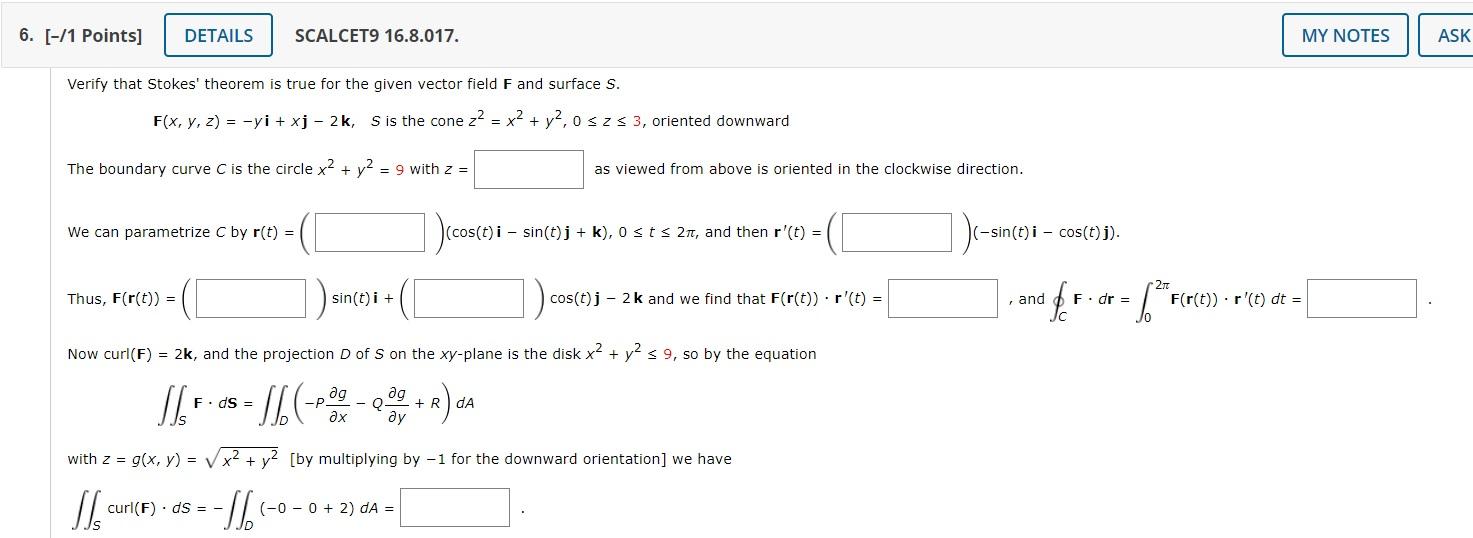 Solved Verify that Stokes' theorem is true for the given | Chegg.com