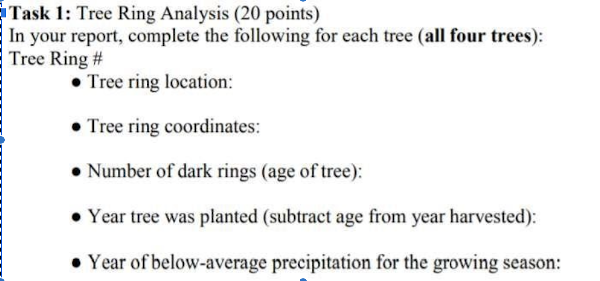 Solved Task 1: Tree Ring Analysis (20 points) In your | Chegg.com