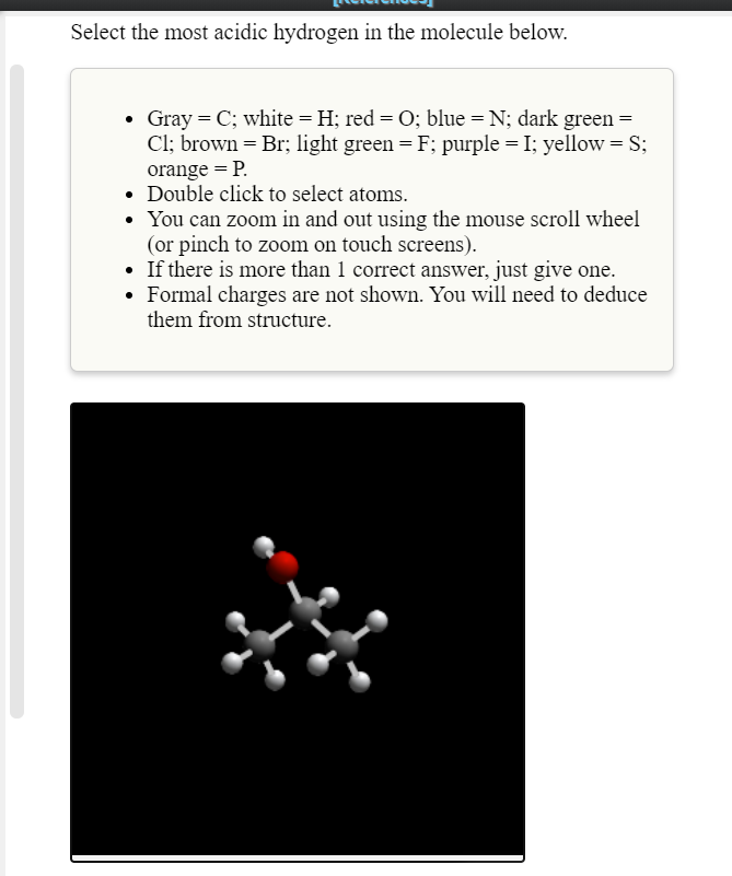 Solved Select the most acidic hydrogen in the molecule | Chegg.com