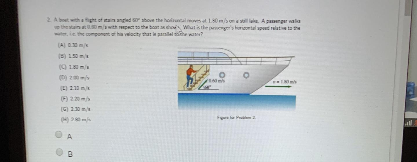 Solved 2. A boat with a tight of stairs angled 60° above the | Chegg.com