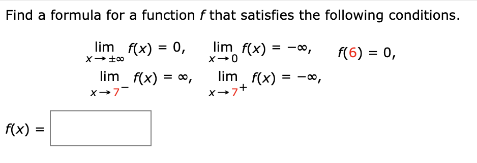 Solved Find a formula for a function f that satisfies the | Chegg.com