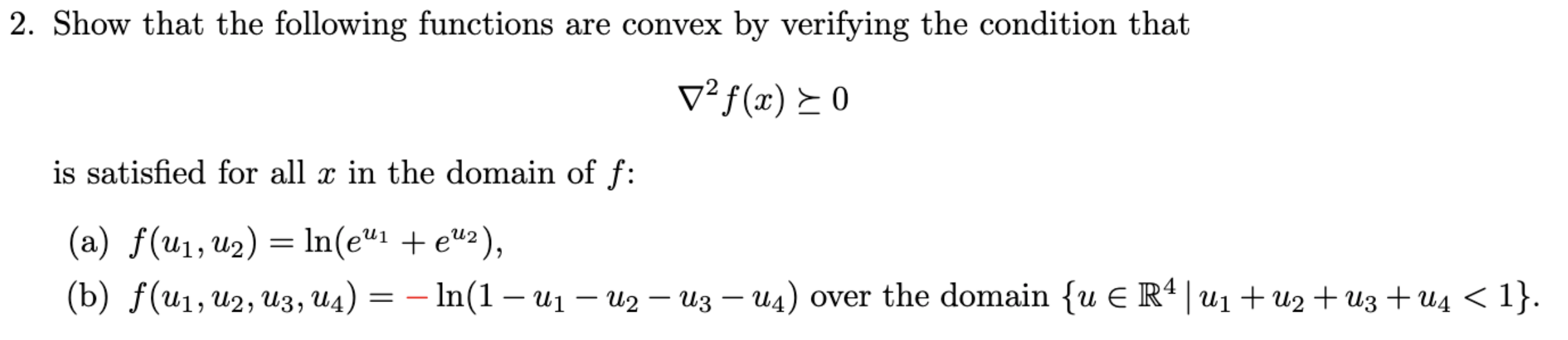 Solved 2. Show that the following functions are convex by | Chegg.com