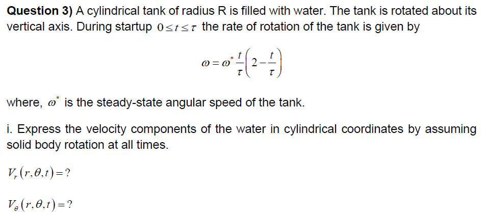 Solved Question 3) A cylindrical tank of radius R is filled | Chegg.com