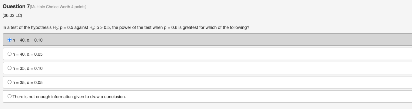 Solved Question 7(Multiple Choice Worth 4 points) (06.02 LC) | Chegg.com