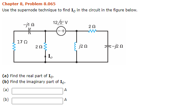 Solved Chapter 8, Problem 8.065 Use the supernode technique | Chegg.com