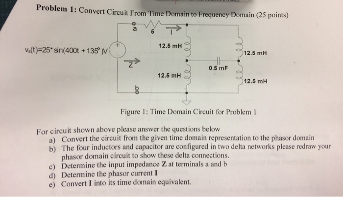 Solved Problem 1: Convert Circuit From Time Domain to | Chegg.com