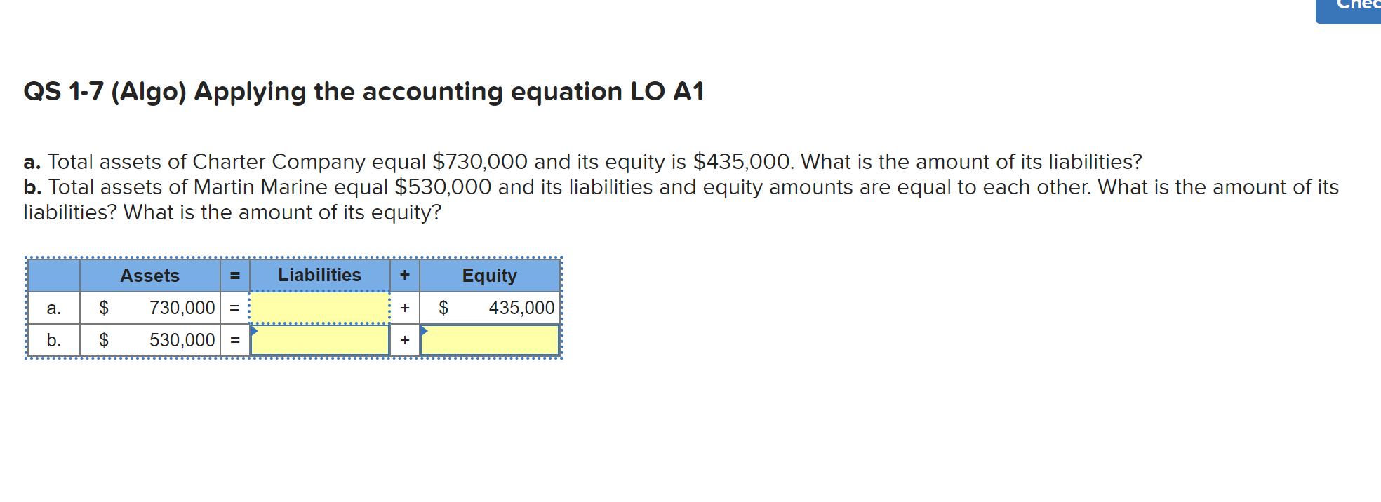 Solved QS 1-7 (Algo) Applying the accounting equation LO A1 | Chegg.com