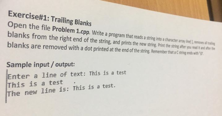 Solved Exercise1 Trailing Blanks Open The File Problem