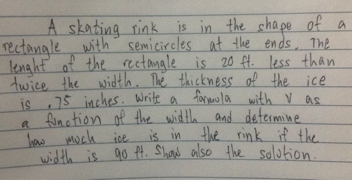 Solved A skating rink is in the shape of a rectangle with | Chegg.com