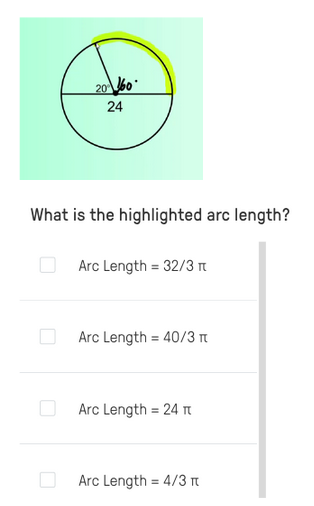 Solved What is the highlighted arc length?Arc Length | Chegg.com
