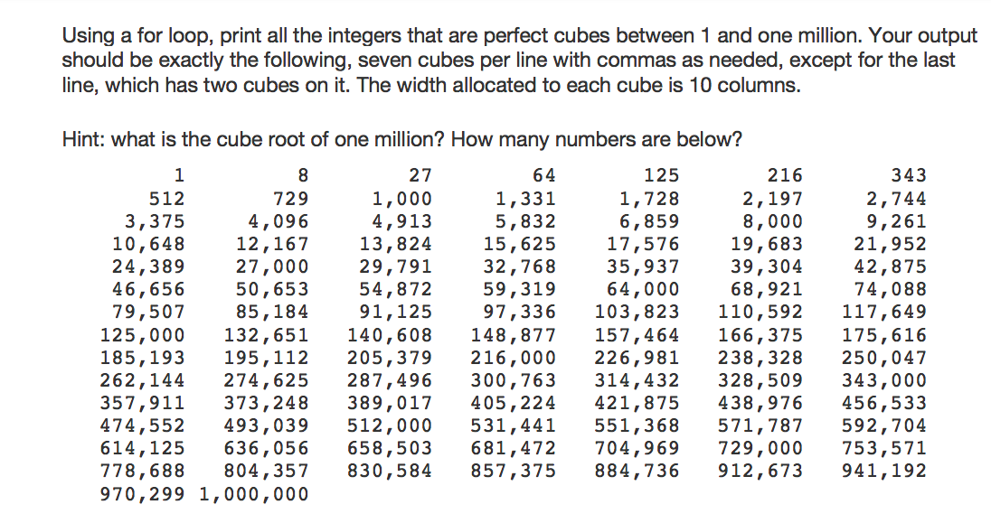 Solved Using a for loop, print all the integers that are | Chegg.com