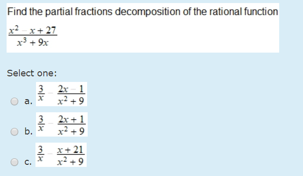 Solved Find the partial fractions decomposition of the | Chegg.com