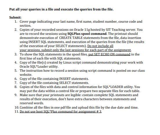 Solved The assignment is devoted to SQL DML. You are to | Chegg.com