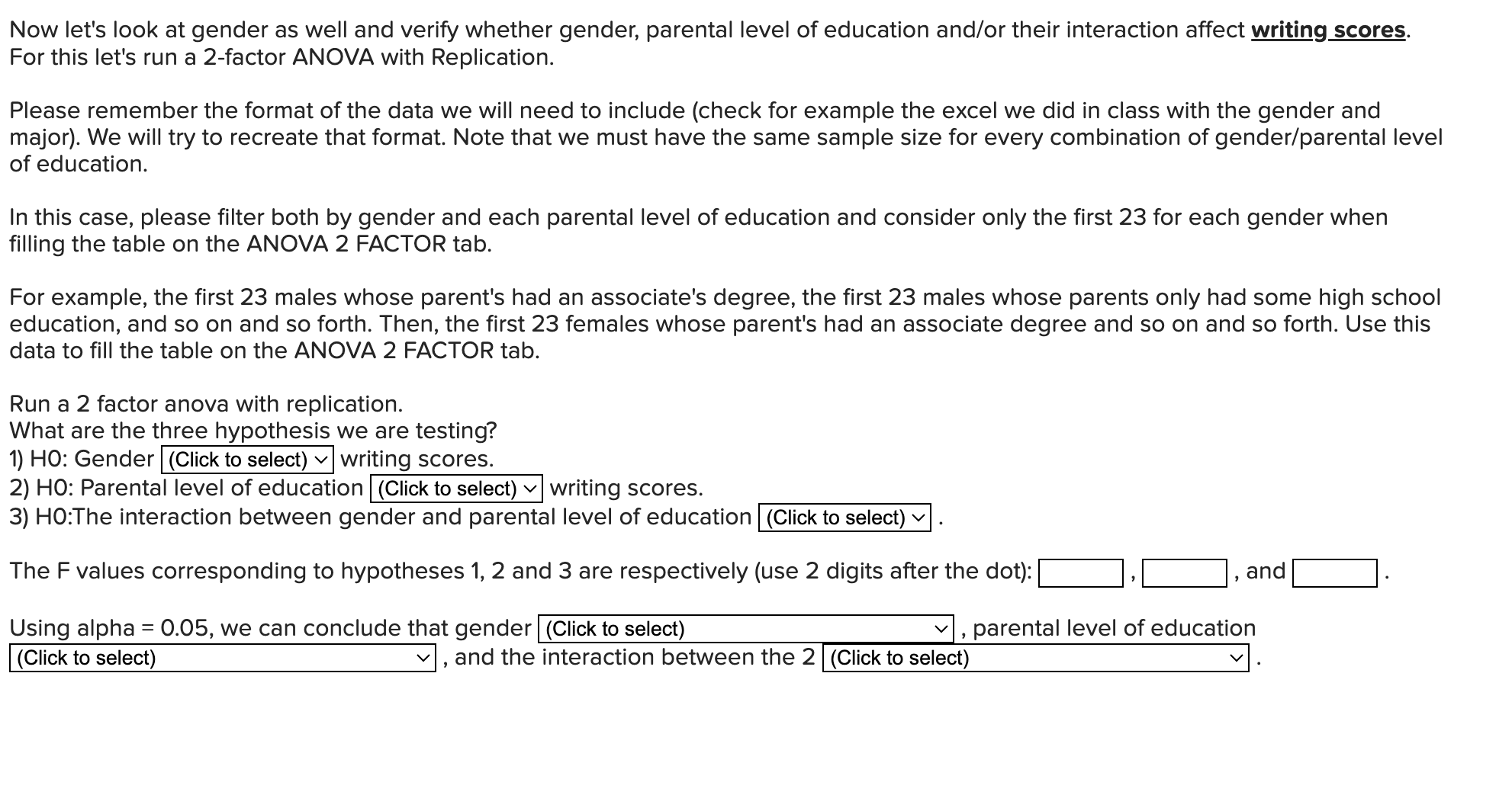 Solved Now let's look at gender as well and verify whether | Chegg.com