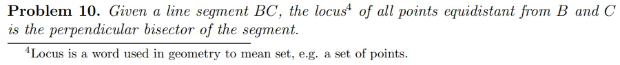 Solved Problem 10. Given a line segment BC, the locust of | Chegg.com