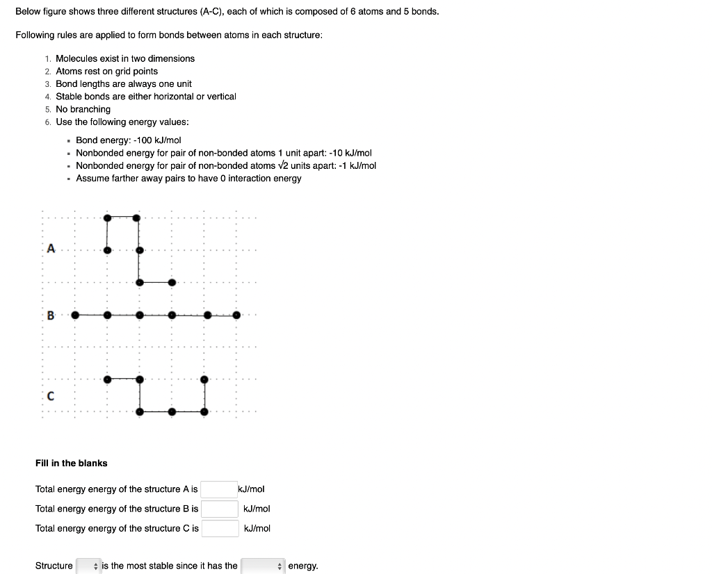 Solved Below figure shows three different structures (A-C), | Chegg.com