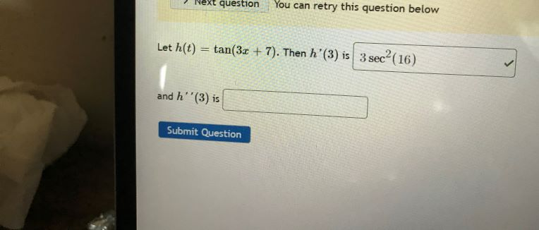 Solved Next question You can retry this question below Let | Chegg.com