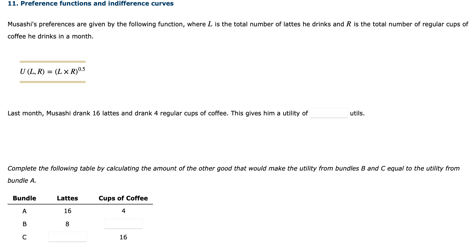 11. Preference functions and indifference curves | Chegg.com