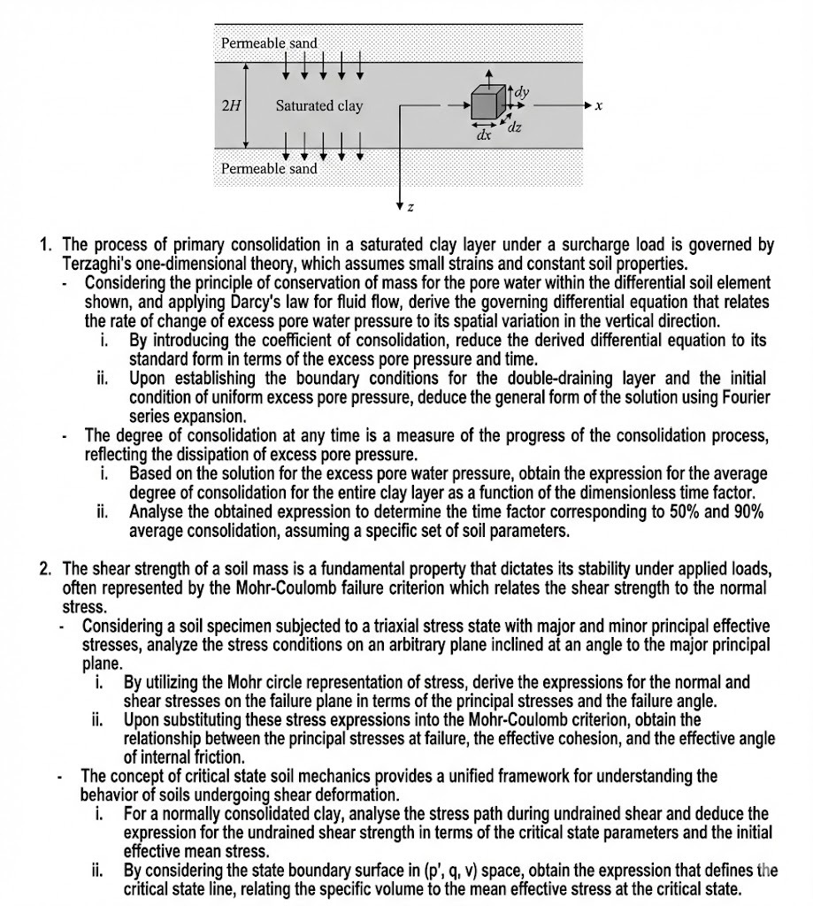 Solved 1. ﻿The process of primary consolidation in a | Chegg.com