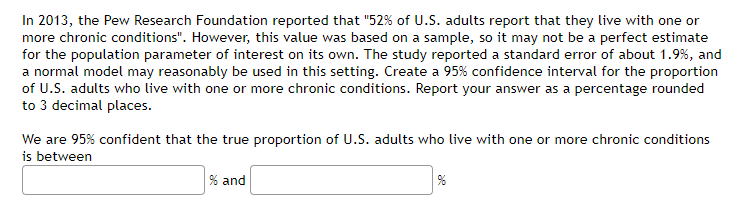 Solved In 2013, the Pew Research Foundation reported that | Chegg.com