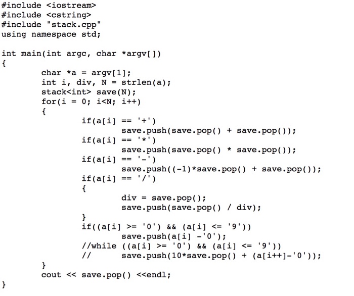 Solved 0. Modify the postfix program post.cpp to handle both | Chegg.com