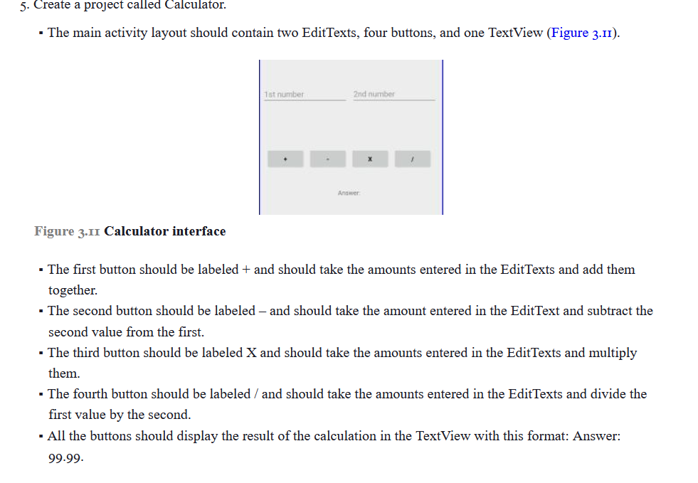 Solved 5. Create a project called Calculator. - The main | Chegg.com