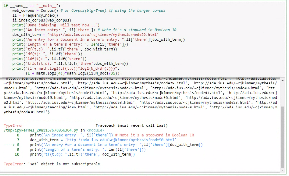 \# test code for the corpus web_corpus = Corpus() | Chegg.com
