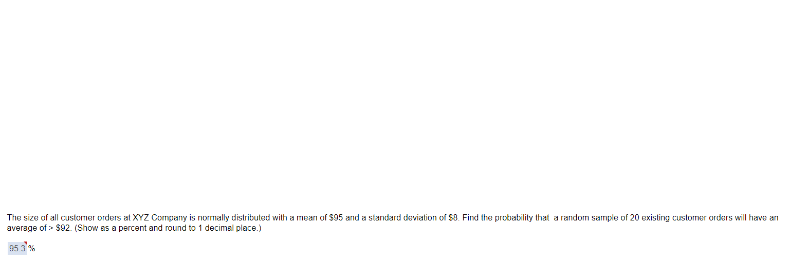 Solved Average Of 92 Show As A Percent And Round To 1 Chegg