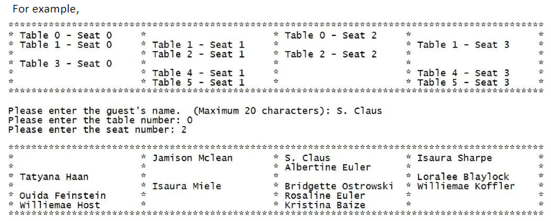 Solved C Console App Creating A Seating Chart Chegg