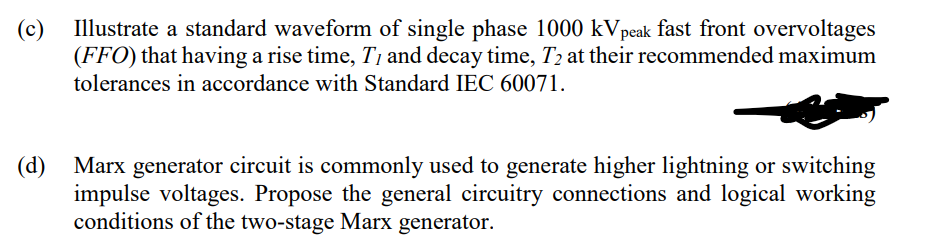 (c) Illustrate a standard waveform of single phase | Chegg.com